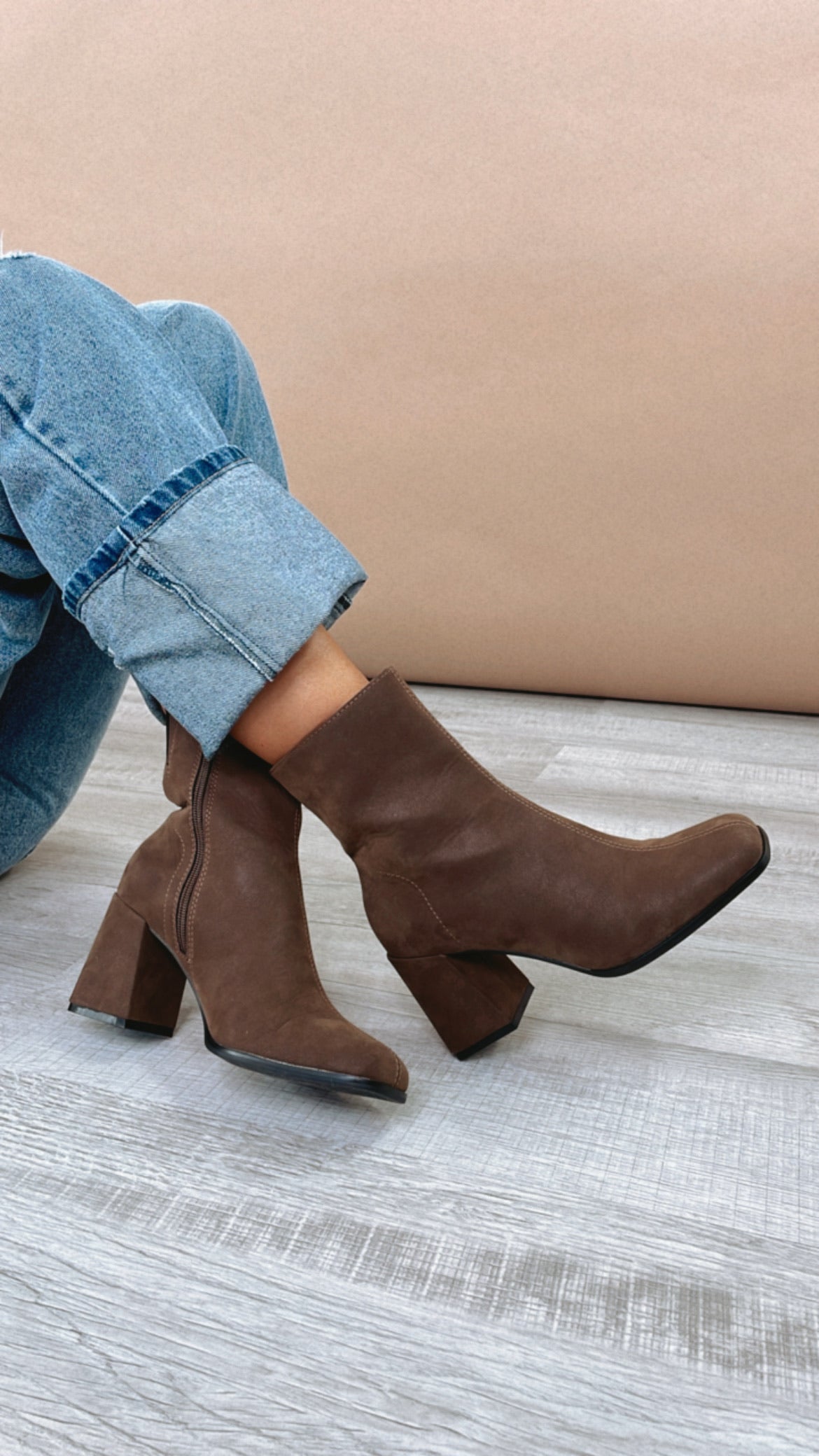 Lennox Square Toe Suede Block Bootie, Coffee – Everyday Chic Boutique