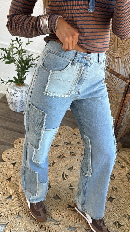 Patchwork Denim Jeans – Everyday Chic Boutique