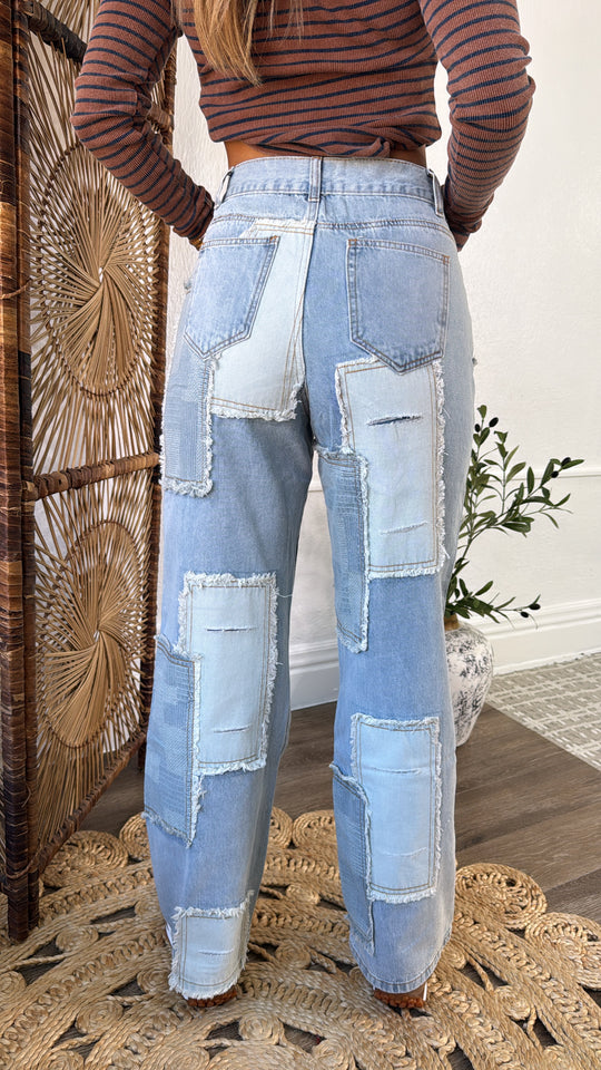Patchwork Denim Jeans – Everyday Chic Boutique