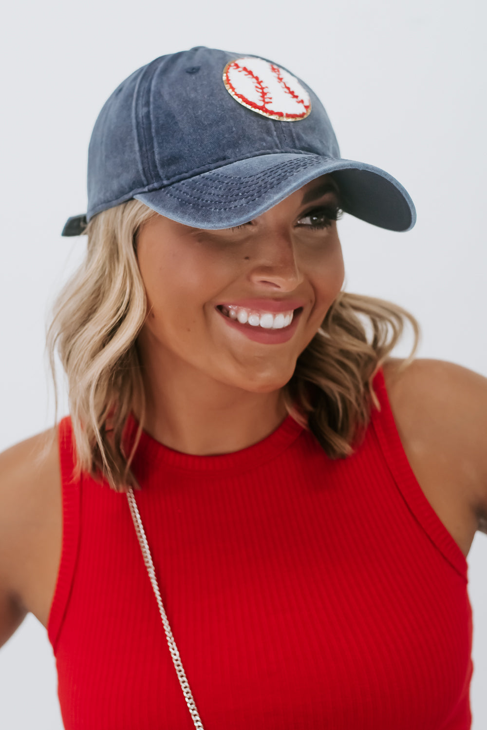 Baseball Patch Ball Cap, Blue – Everyday Chic Boutique