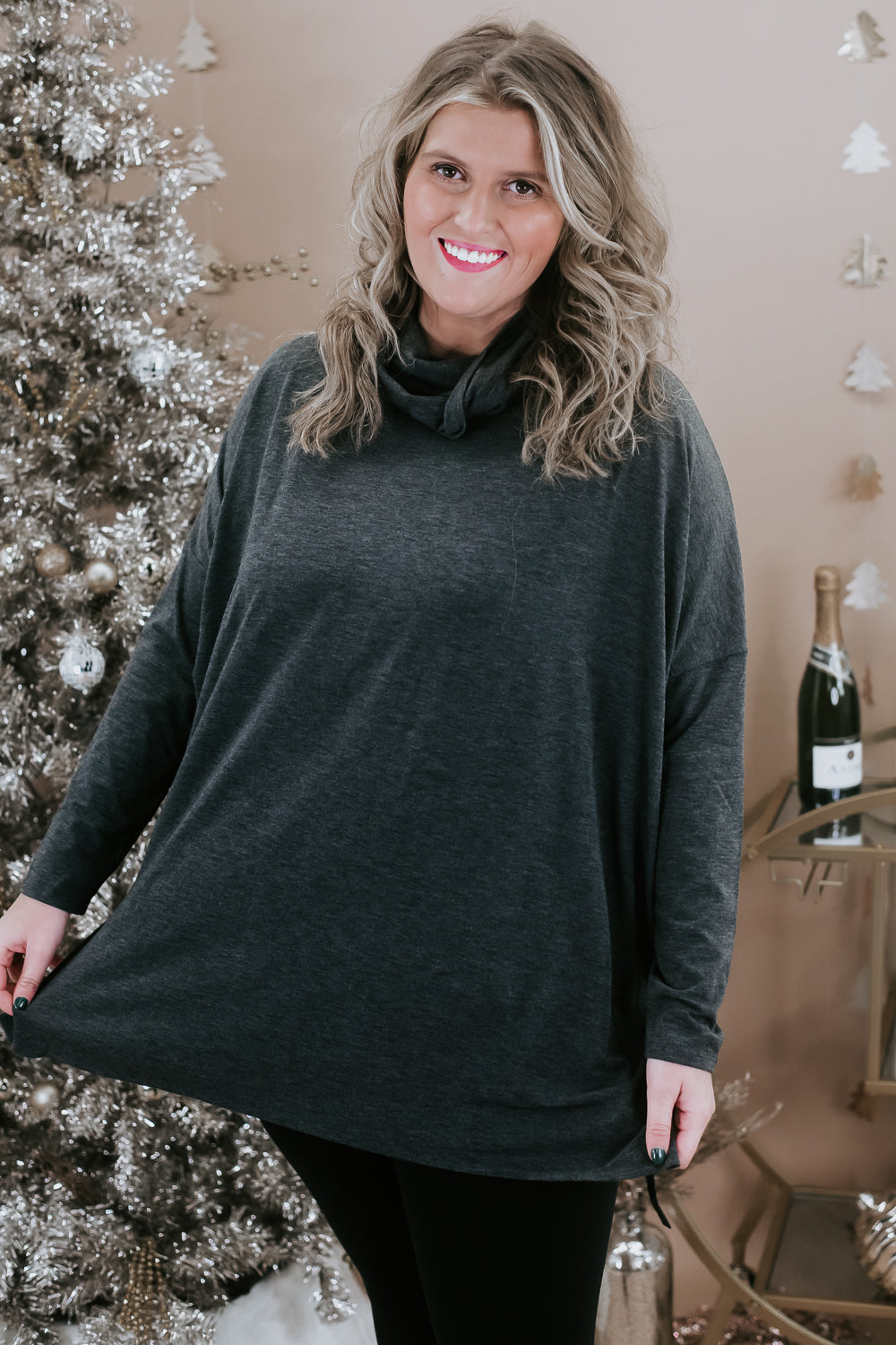 Girl On The Go Poncho, Charcoal – Everyday Chic Boutique