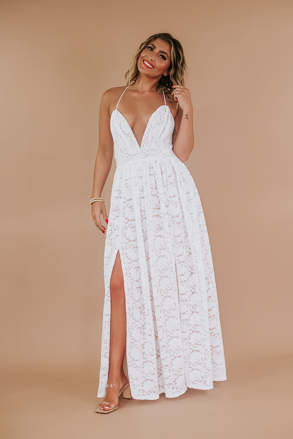 ECB Exclusive: Layla Lace Maxi Dress, White – Everyday Chic Boutique