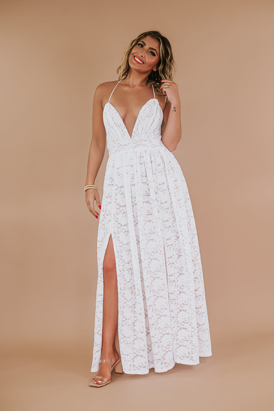 ECB Exclusive: Layla Lace Maxi Dress, White – Everyday Chic Boutique